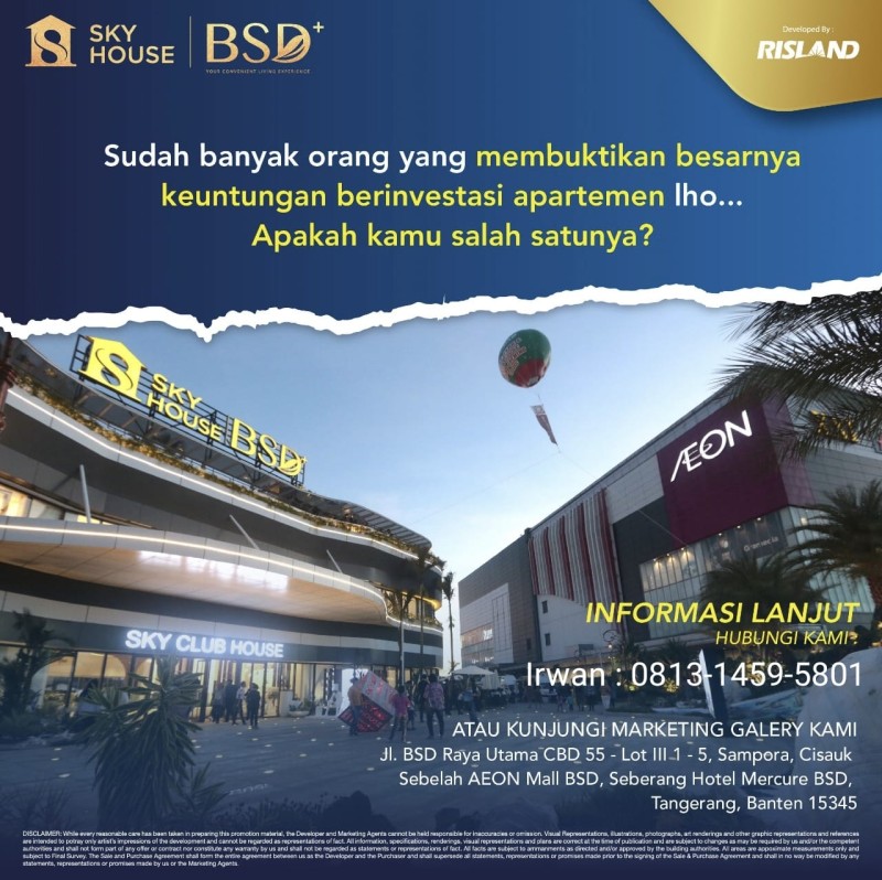 Apartemen Sky House BSD+ Sebelah Aeon Mall BSD MD808 | Situs Jual Beli ...